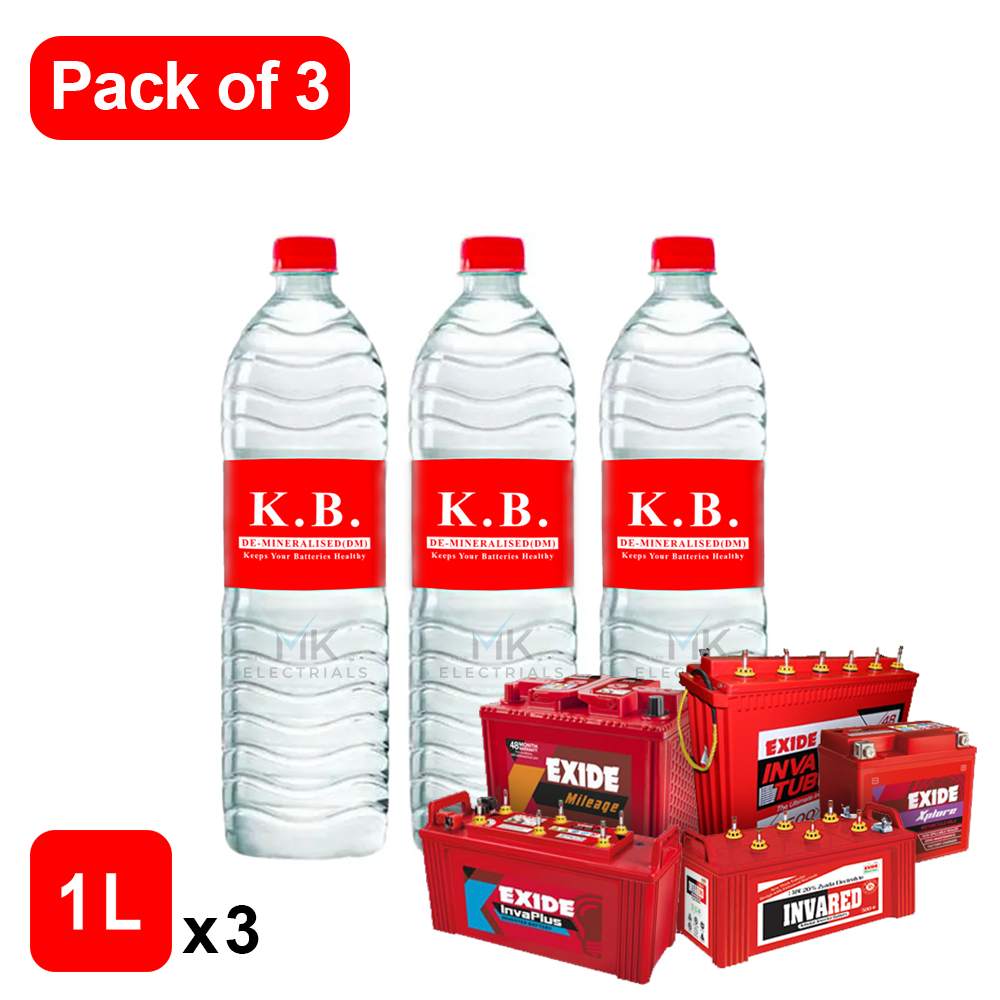 K.B DE-Mineralised ( DM ) water, Distilled Water for Batteries | Pack ...