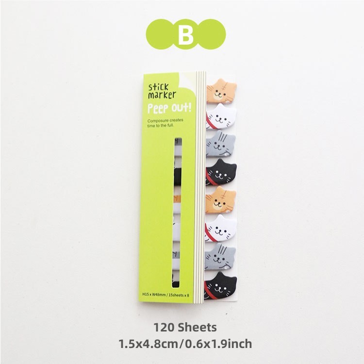 RHS Online 120 Sheets Cartoon Animal Sticky Notes Stick Marker Memo Pad ...