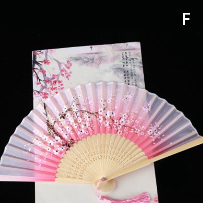 Chinese Style Fan Pattern Folding Folding Hand Held Flower Fan Women ...