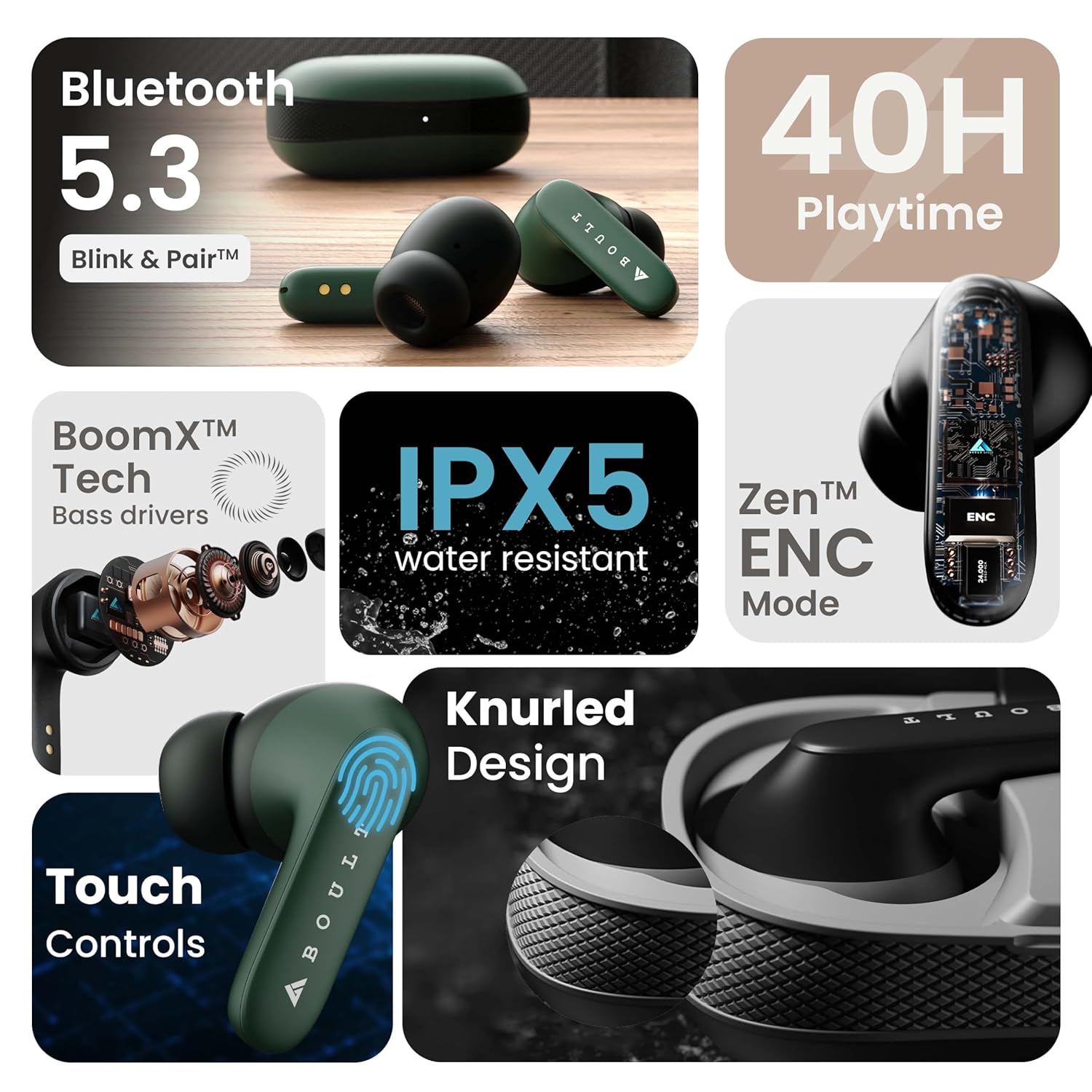 Boult Audio Astra UFO Truly Wireless in Ear Earbuds with 48H Playtime ...