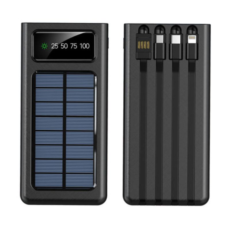 Solar Power Bank SOLID SP02 Built Cables 20000mAh Solar Charger 2 USB ...