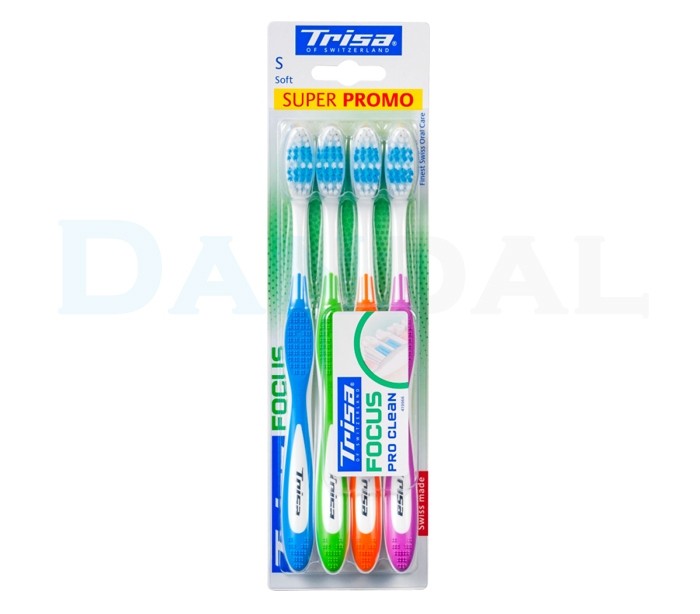 Trisa Focus Quattro Soft Toothbrush (4 pcs) | Daraz.com.np