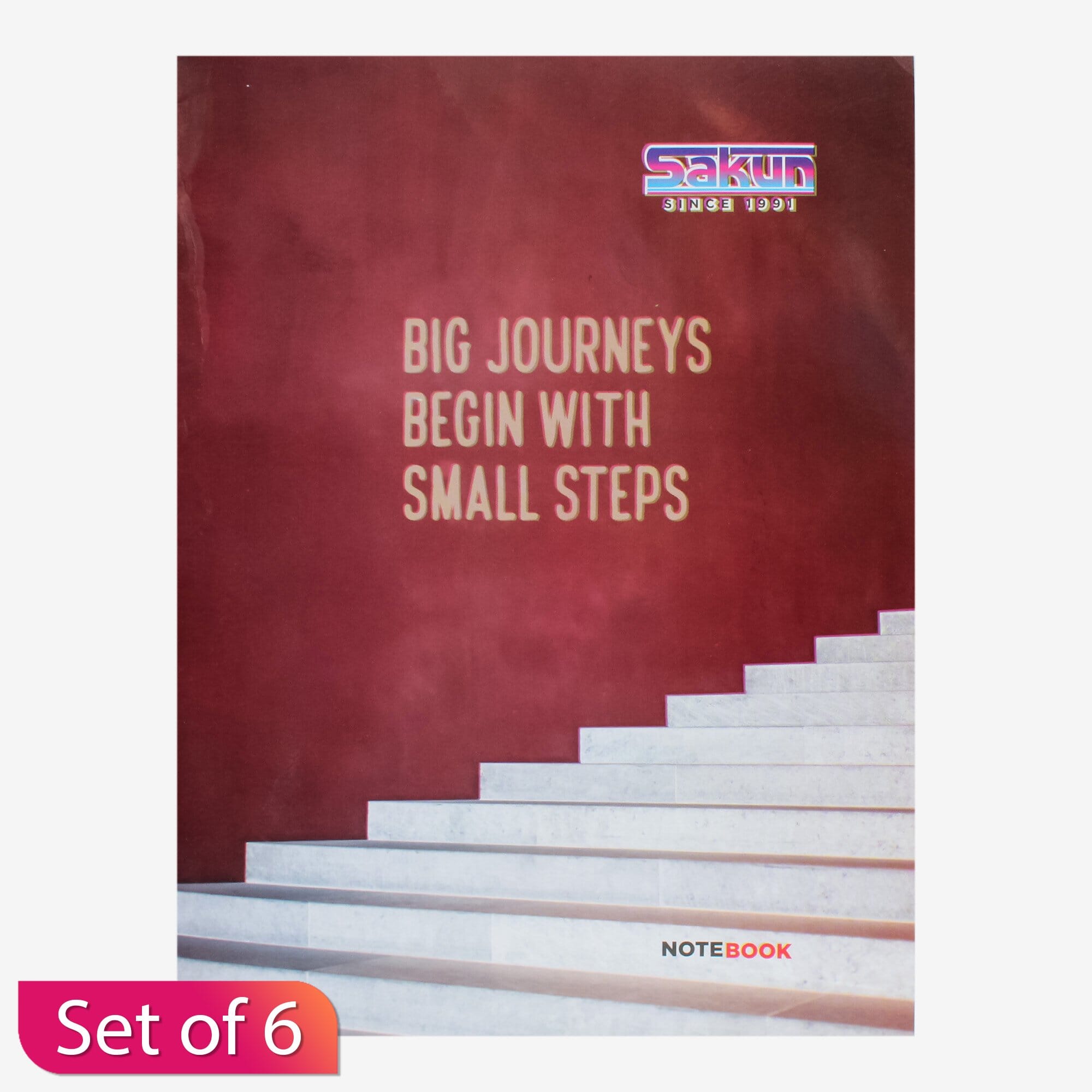 Sakun Big Journeys Begin With Small Steps Printed Notebook 44 Pages- English (Set Of 6) Free 1 ...
