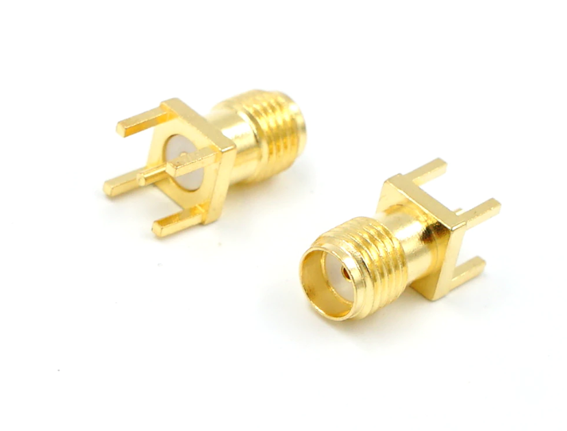 SMA Female Jack Adapter Solder Edge PCB Straight Mount RF Copper ...