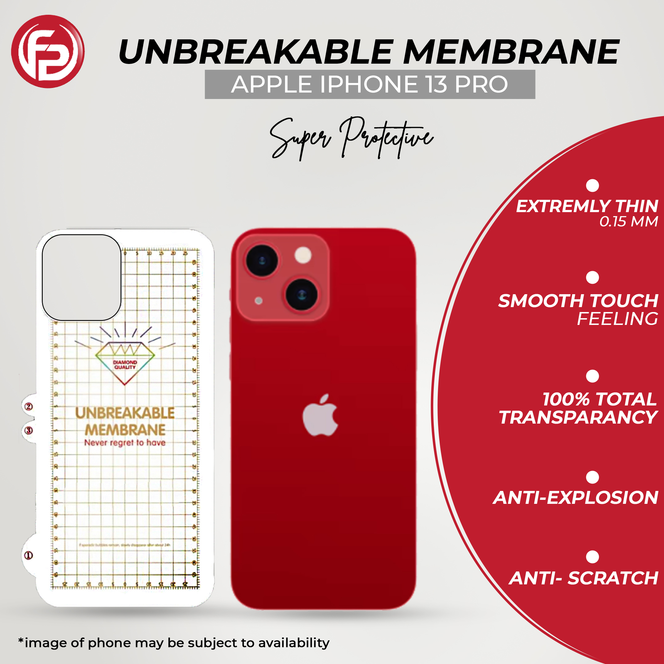 Apple iPhone 13 Pro- Unbreakable Membrane/ Hydrogel Membrane BACK SIDE ...