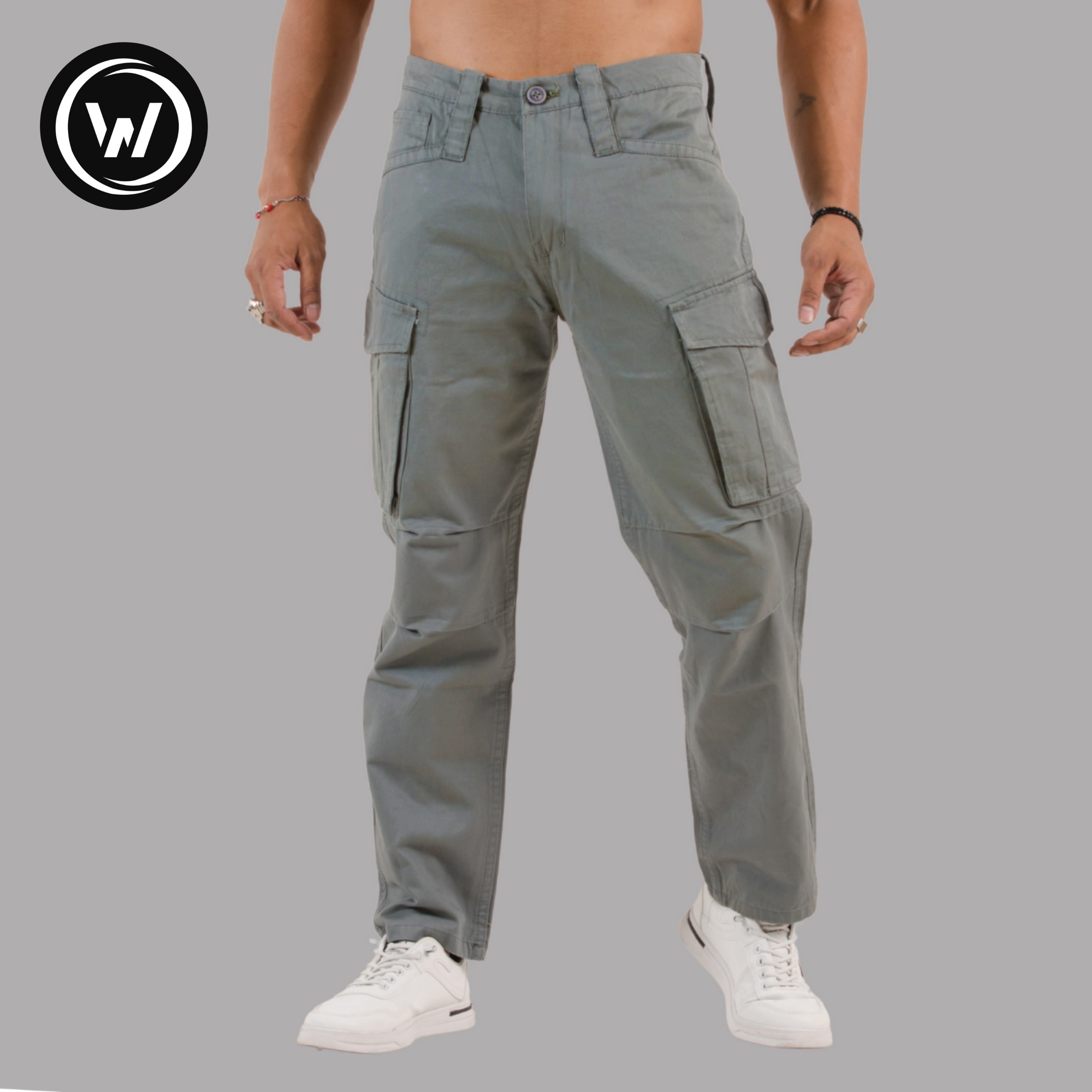 Wraon Green Solid Premium Cotton Twill Fancy Cargo Box Pant For Men ...