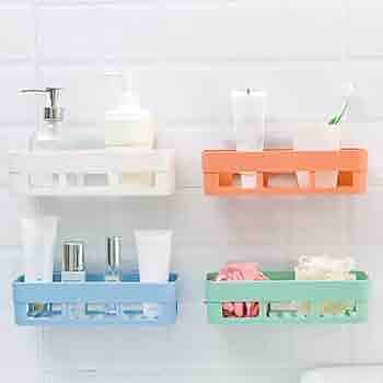 Plastic Bathroom Kitchen Storage Organize Shelf Rack Bathroom Shelves ...