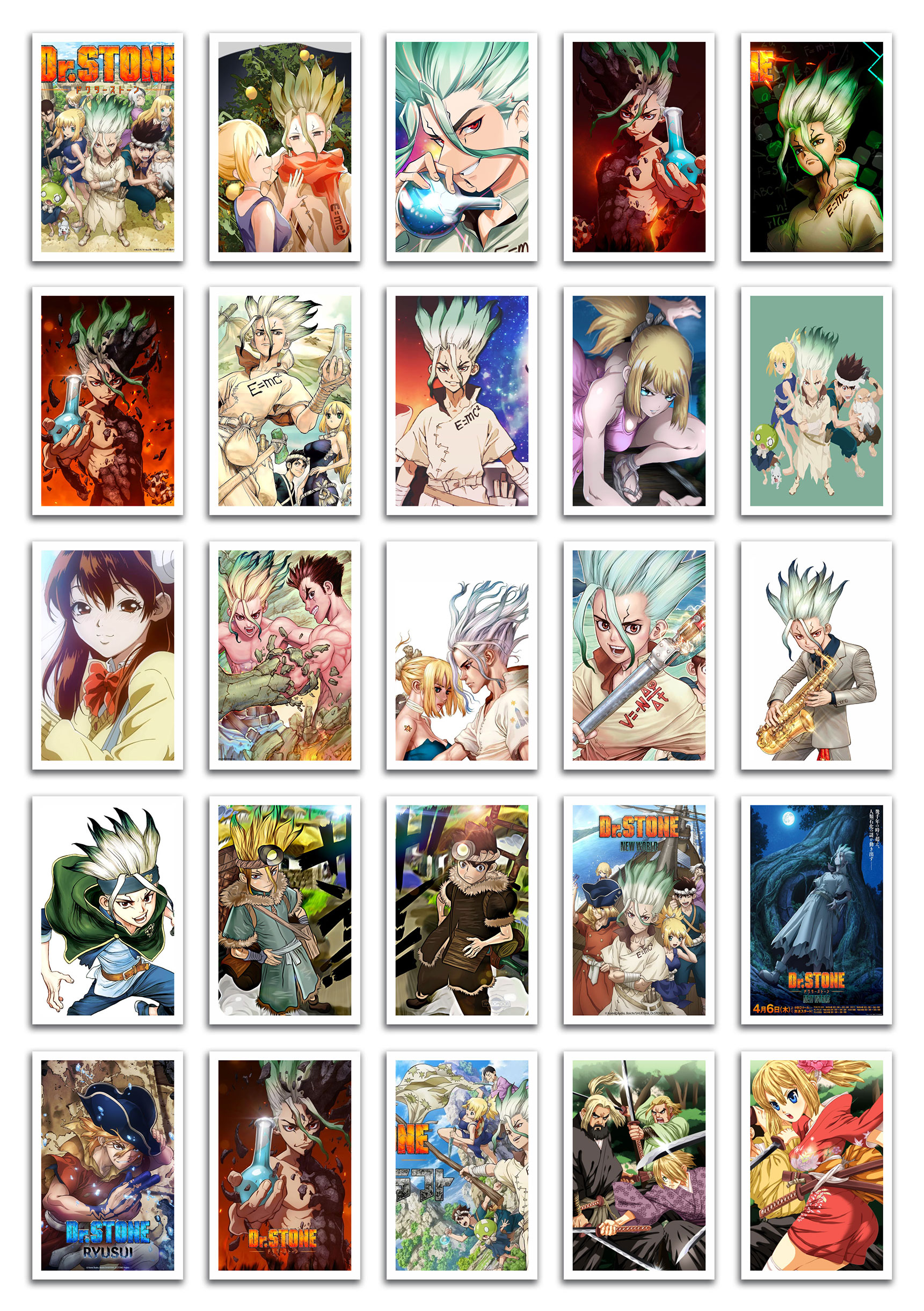 KYVOR Dr. Stone Anime Collectible Sticker Pack of 25pcs (10cm x 15cm ...