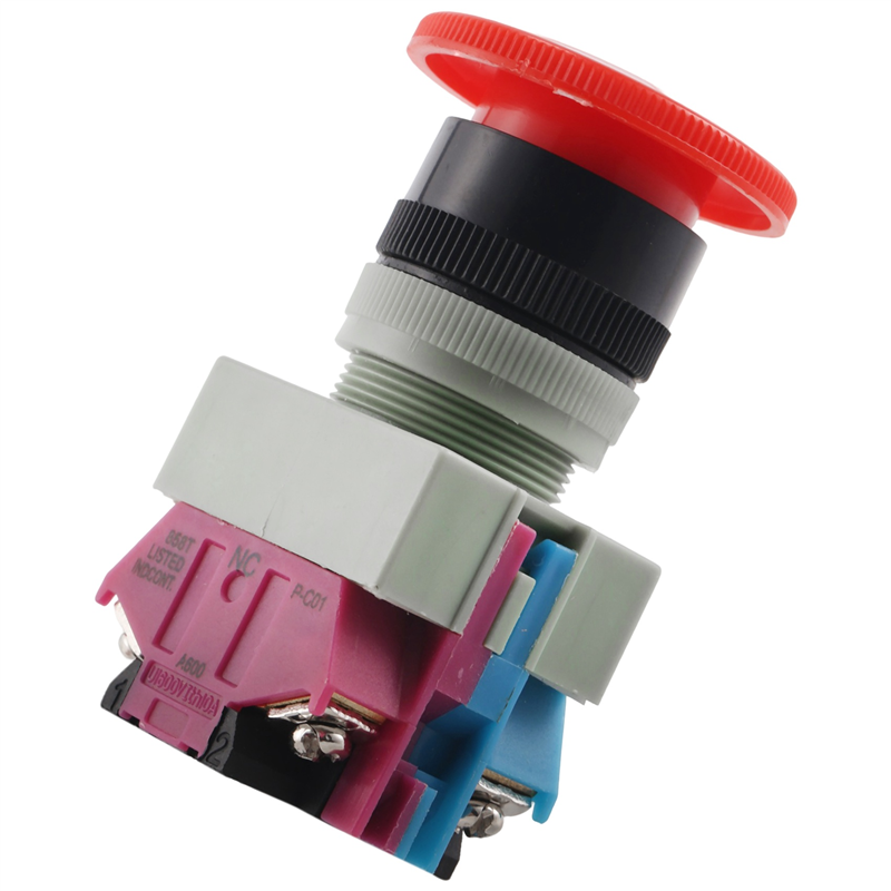 AC 600V 10A Red Mushroom Emergency Stop Push Button Switch 22mm NO NC | Daraz.com.np