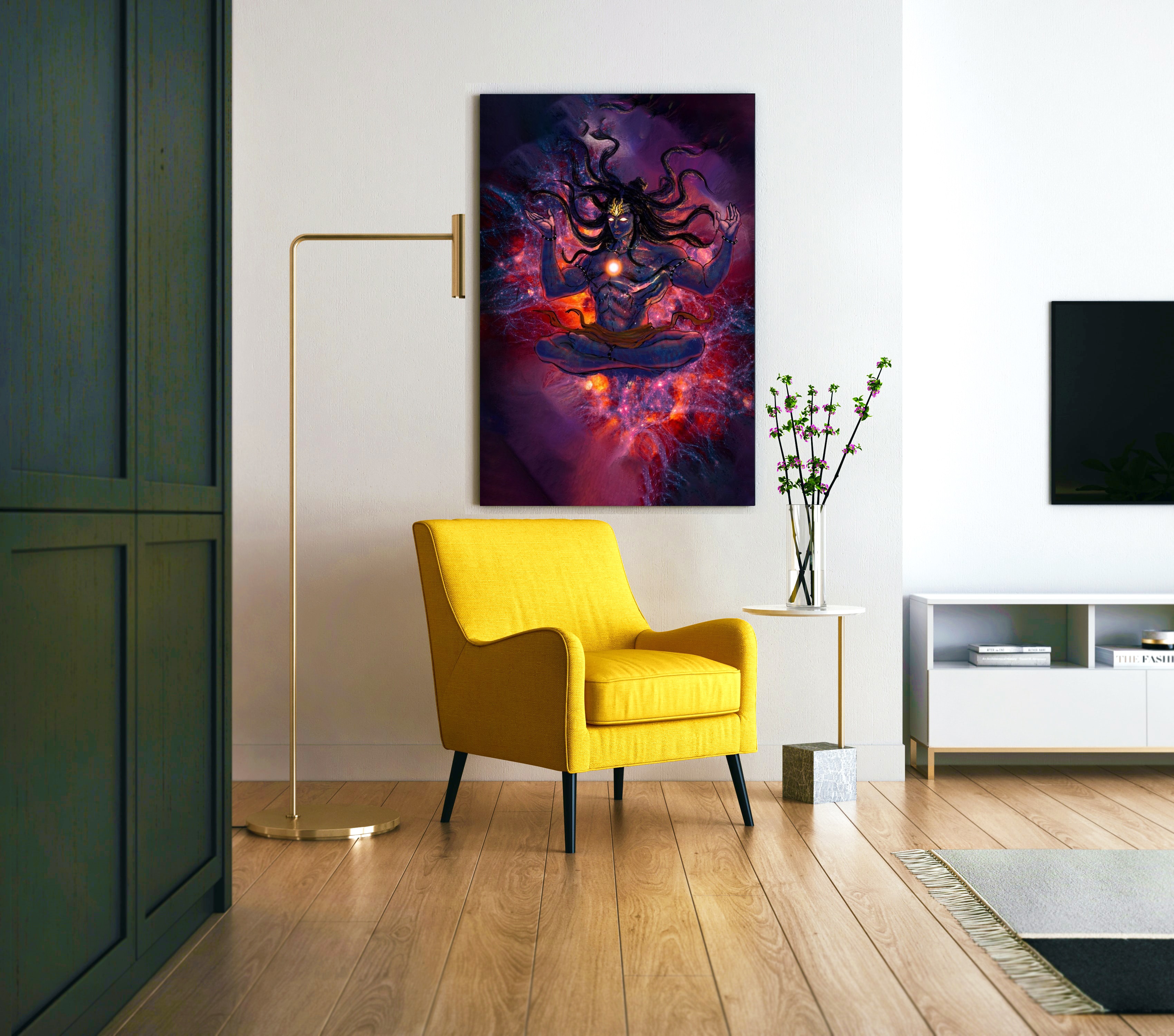 Shiva Mahadev Mahakal Adiyogi Wall Hang God Canvas Art with Wooden back ...