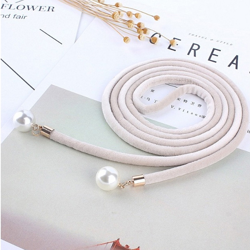 Women Tassel Knot Belt Vintage Pearl Waist Rope Fringed Waistband ...