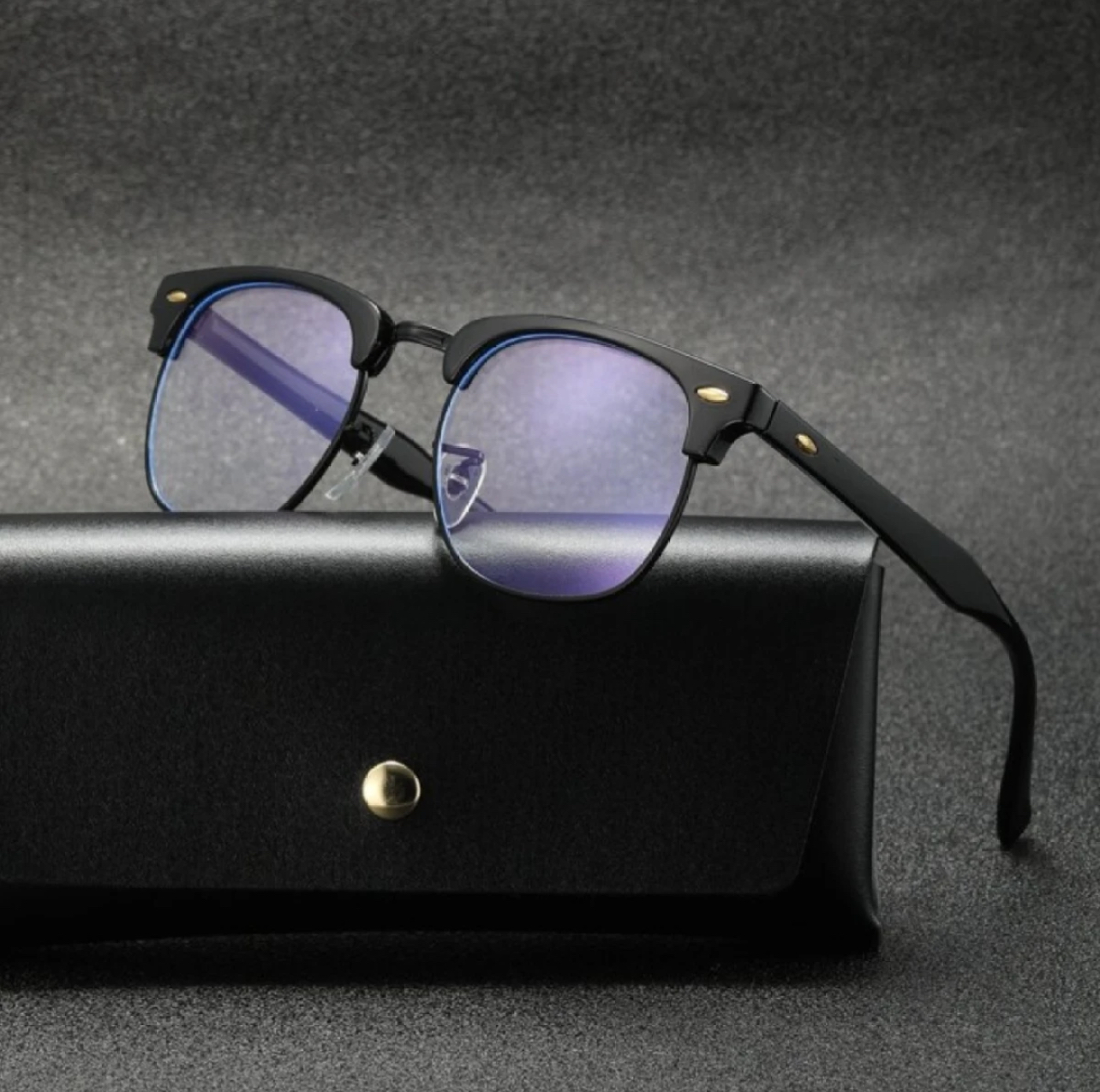 Blue Ray Cut Metal Frame Clubmaster Computer Glasses For Unisex | Black ...