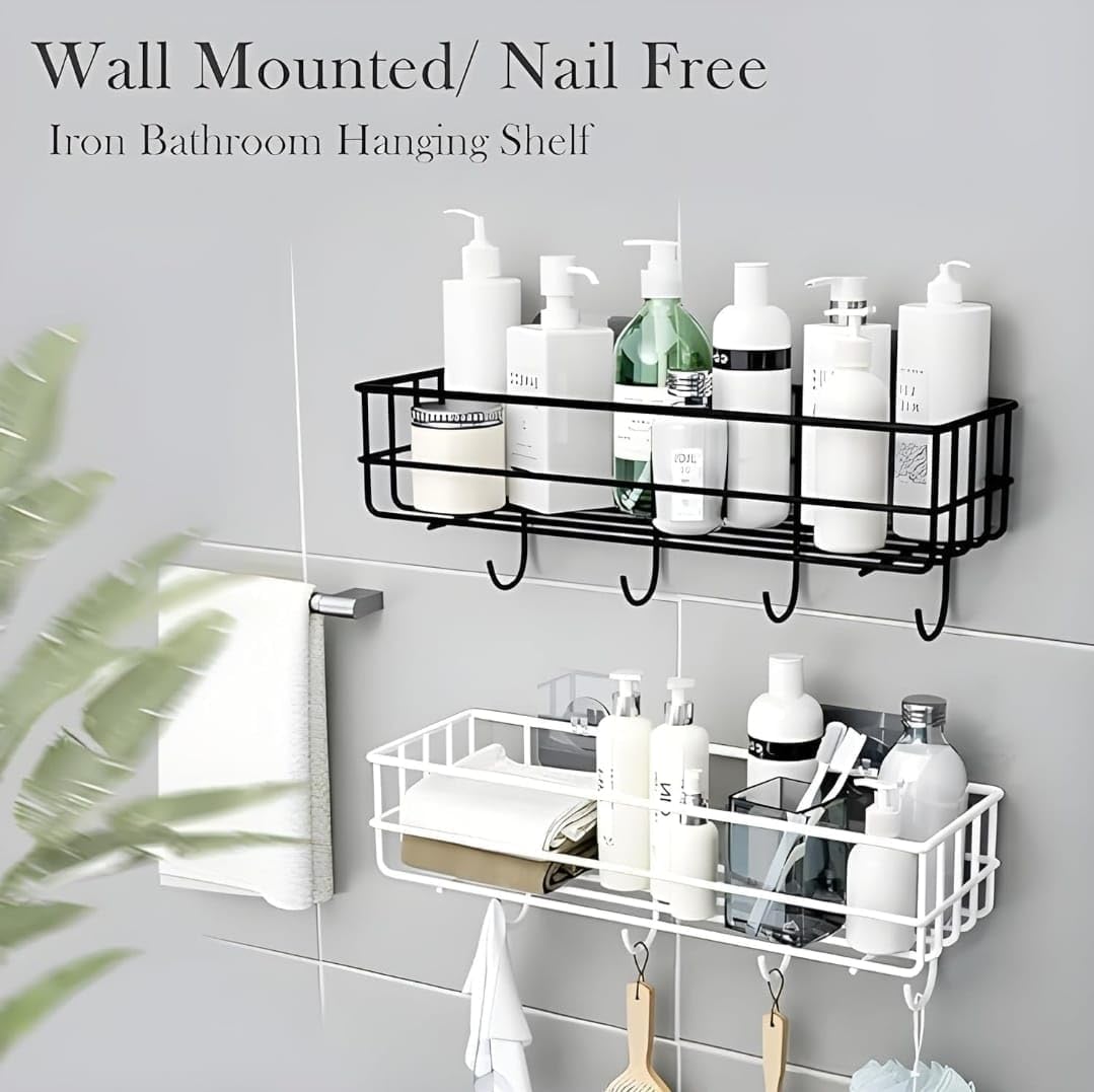Self-Adhesive GI-Steel Bathroom Shelf-Multipurpose Rack | Daraz.com.np