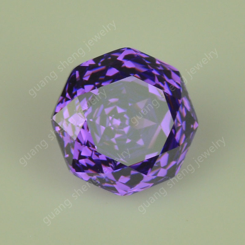 Excellent Amethyst Color Octagon Shape Millennium Rose Cut Cubic ...