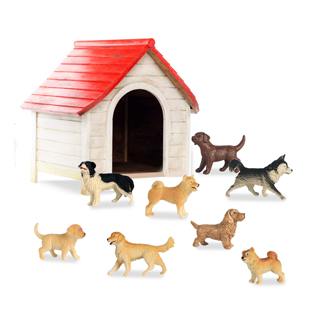 8PCS Dog Figurines Toy Set, Realistic Detailed Plastic Dog Figures ...