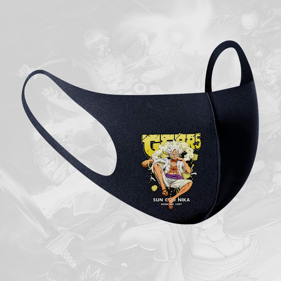 One Piece Anime Monkey D Luffy Gear 5 Nika Man Multicolor Printed Black ...