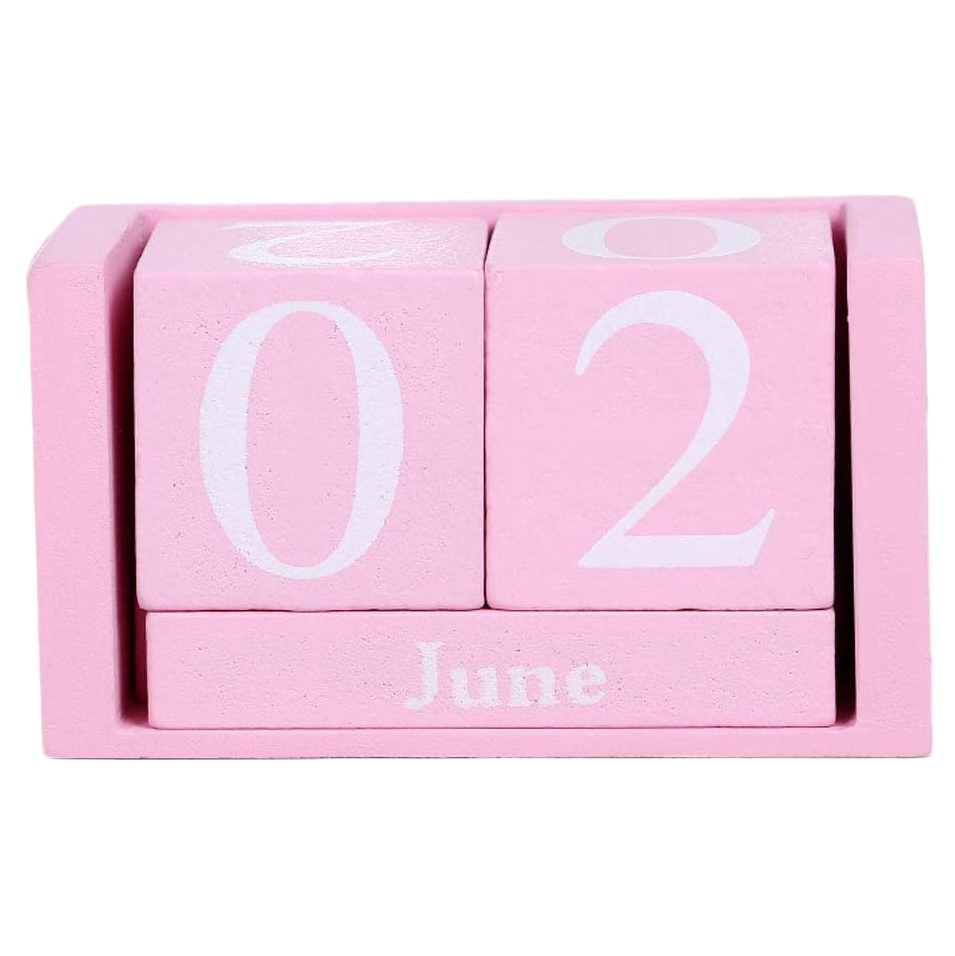 Vintage Wood Perpetual Calendar Shabby Chic Blocks Desktop Calendar ...