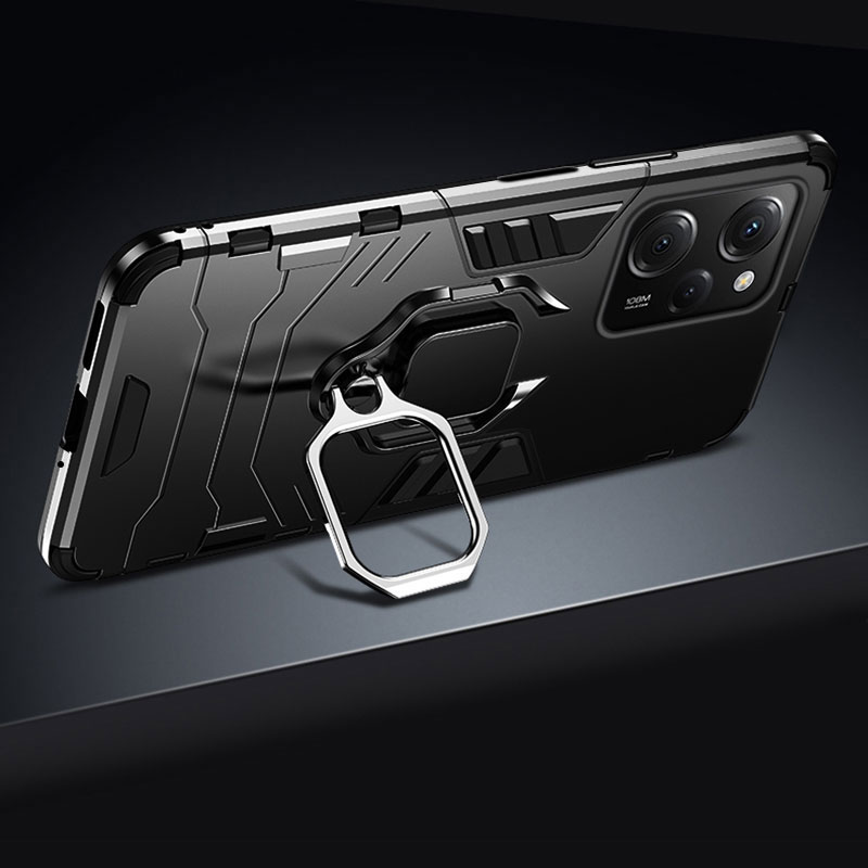 Vantime Case for Xiaomi Poco X5 Pro 5G Metallic Ring Stand Armor Hard Back Protective Casing ...