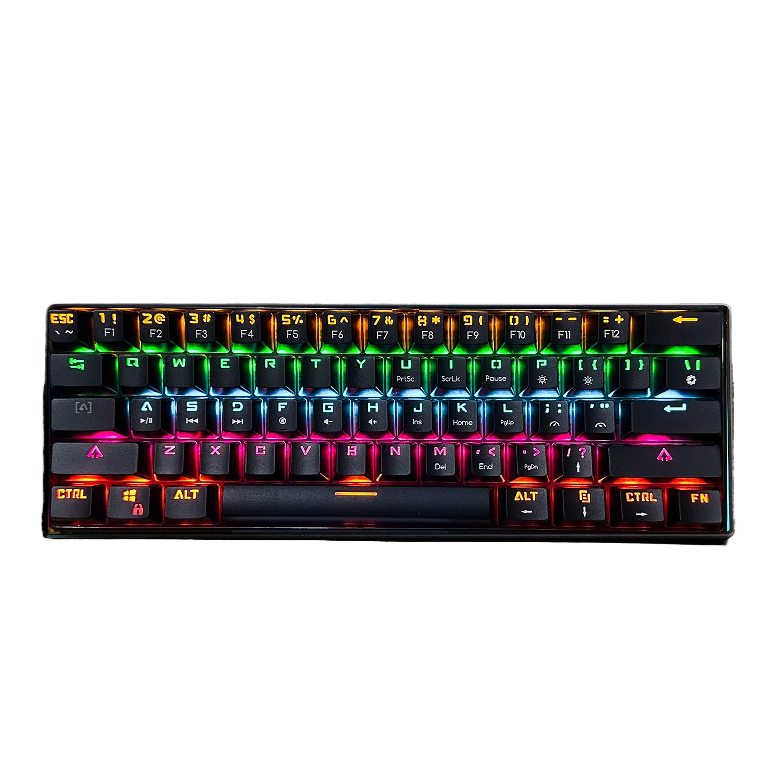 HJK682 Hotswappable Mechanical Gaming Keyboard 61 Keys Rainbow RGB ...