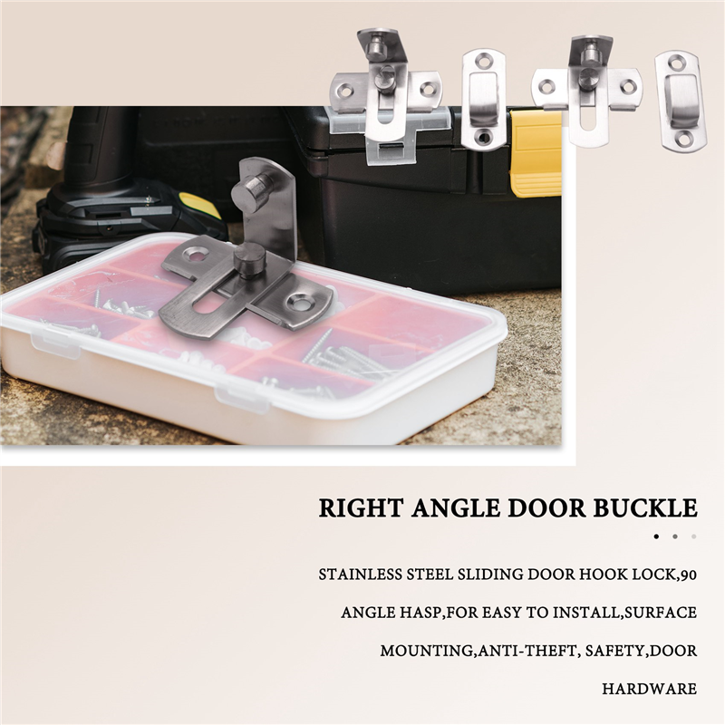 2 Pcs 90 Degree Right Angle Door Latch Hasp Bending Latch Buckle Bolt ...