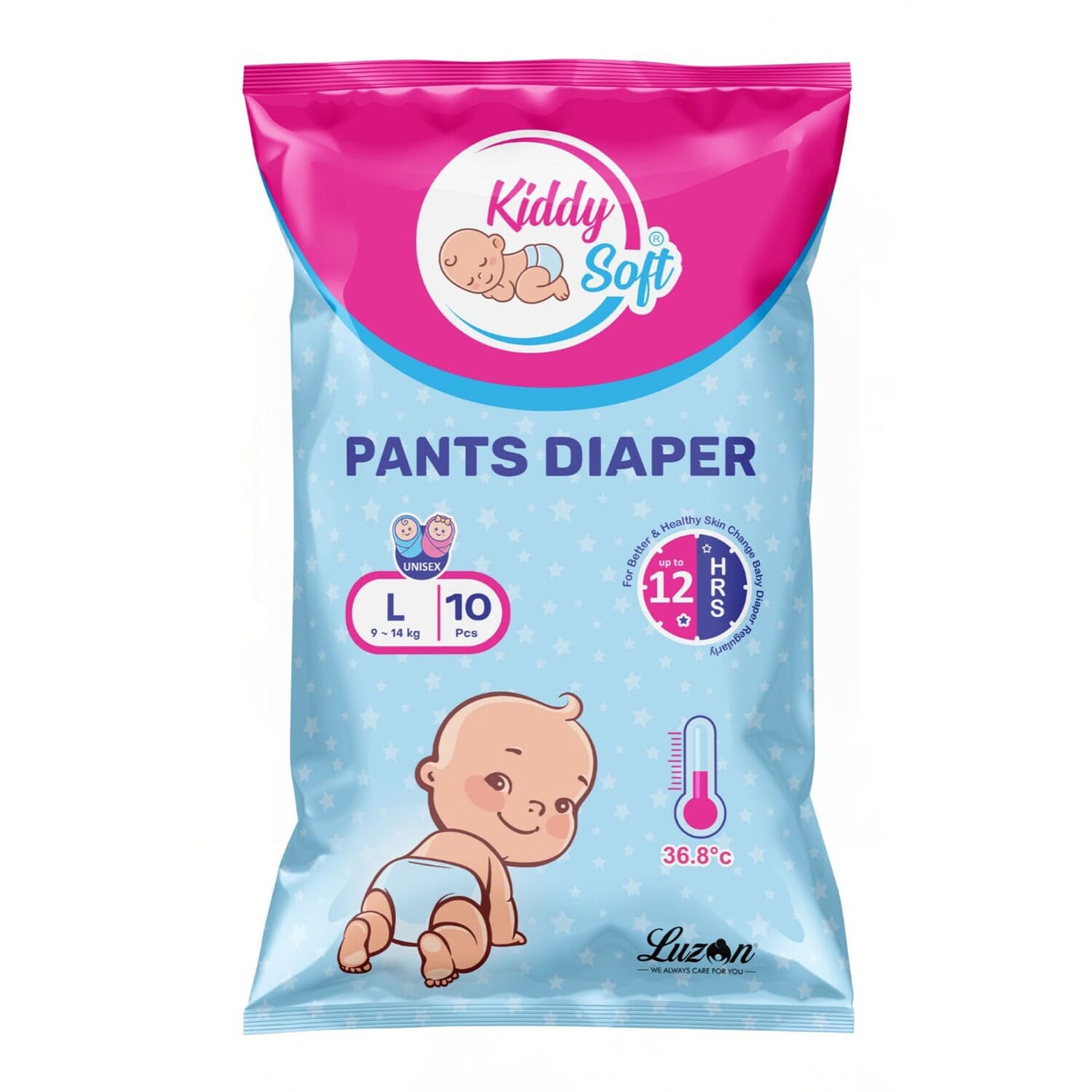 Kiddy Soft Baby Diaper Pants | Large Size Baby Diapers (9 - 14 Kg) | 10 ...