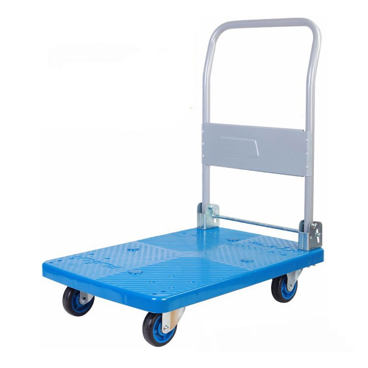 Platform Hand Trucks Industrial Trolley Double Hand Cart Mute Push Cart ...