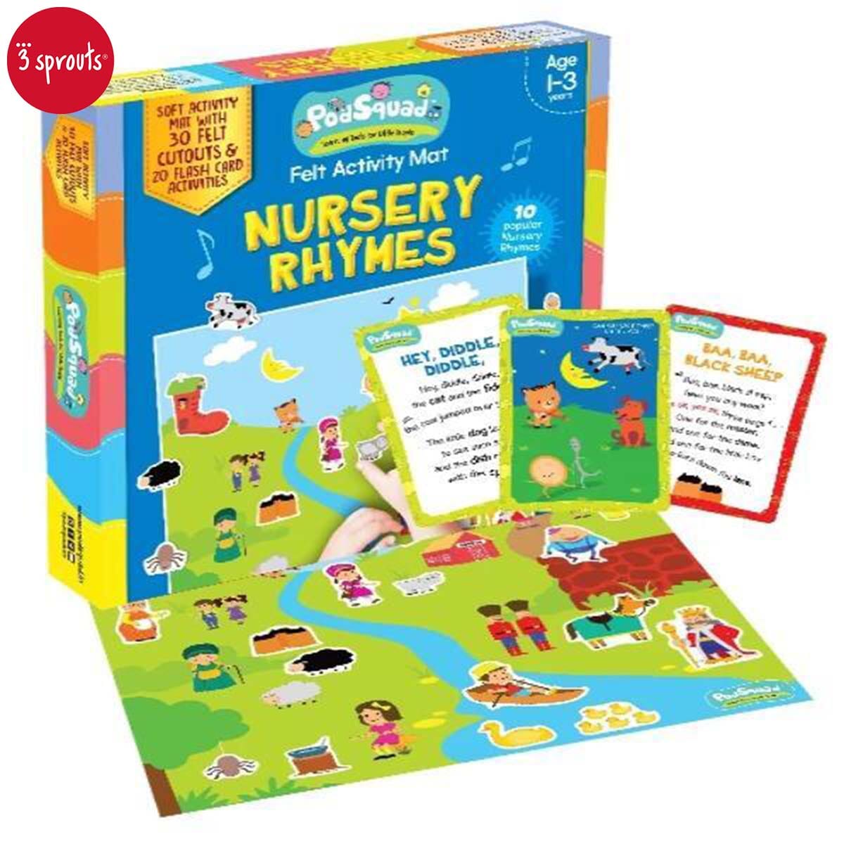 3 Sprouts Felt Activity Mat-Nursery Rhymes - Podsquad | Daraz.com.np