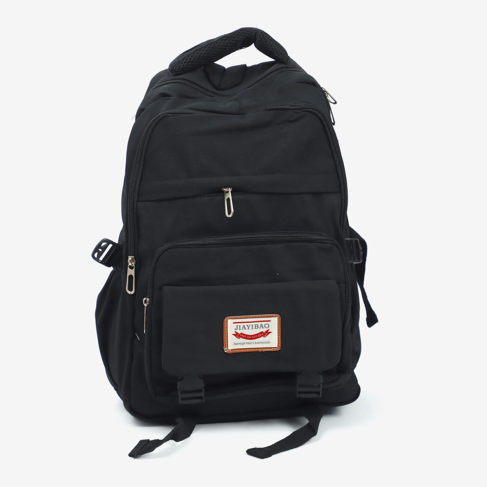 Black Polyester Front Zippered Design Unisex Bagpack | Daraz.com.np