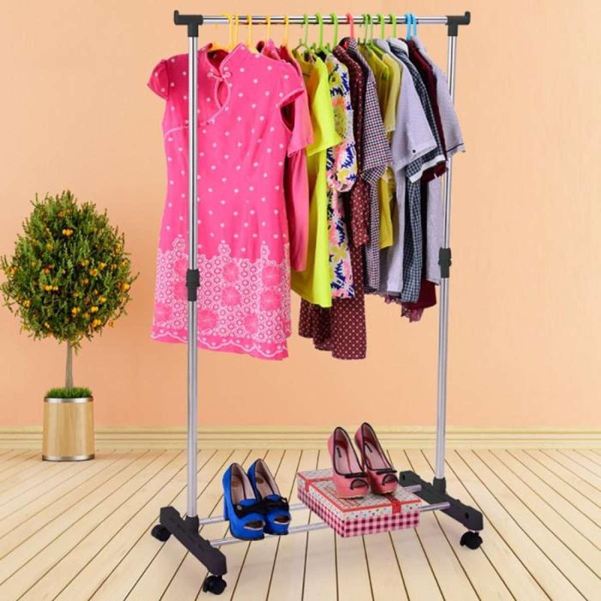 Adjustable Single Pole Clothes Hanger Rack | Daraz.com.np