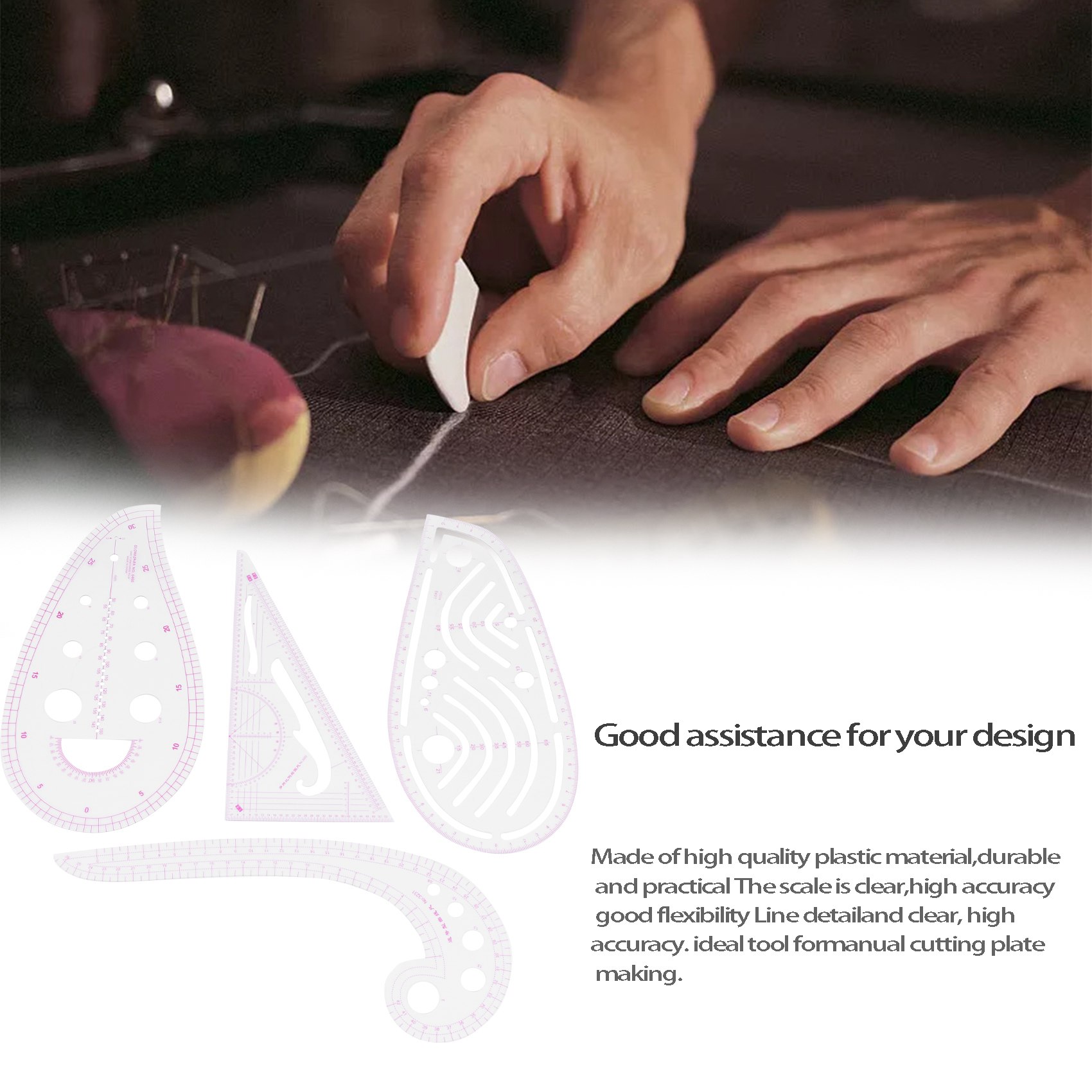 Sewing Ruler Set (4 Pcs) - Metric Ruler Set French Curve Pattern ...