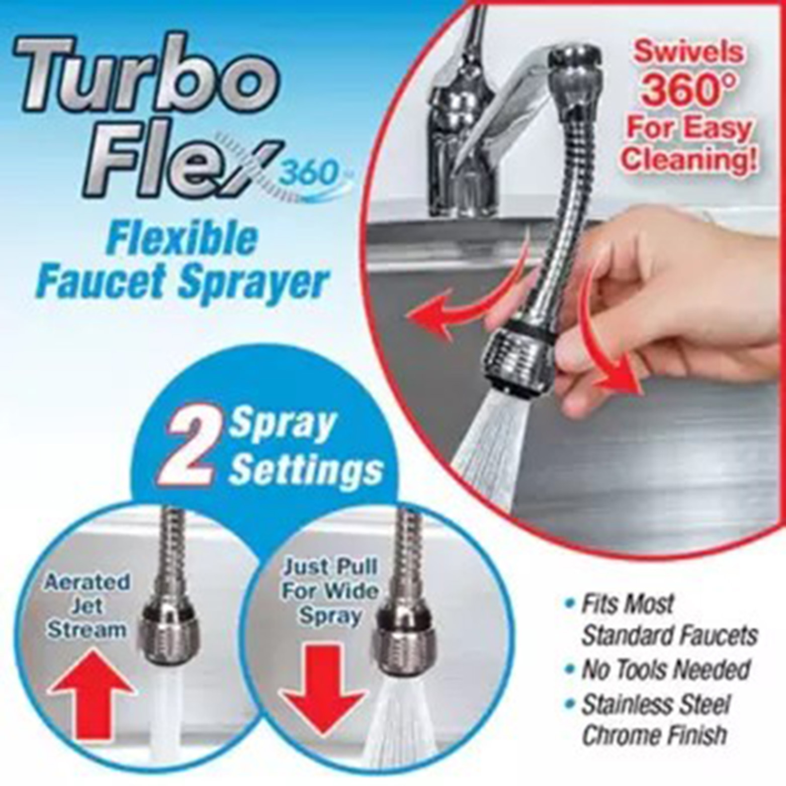 Stainless Steel Flexible Faucet Sprayer Jet Water Saver Tap Filter ...