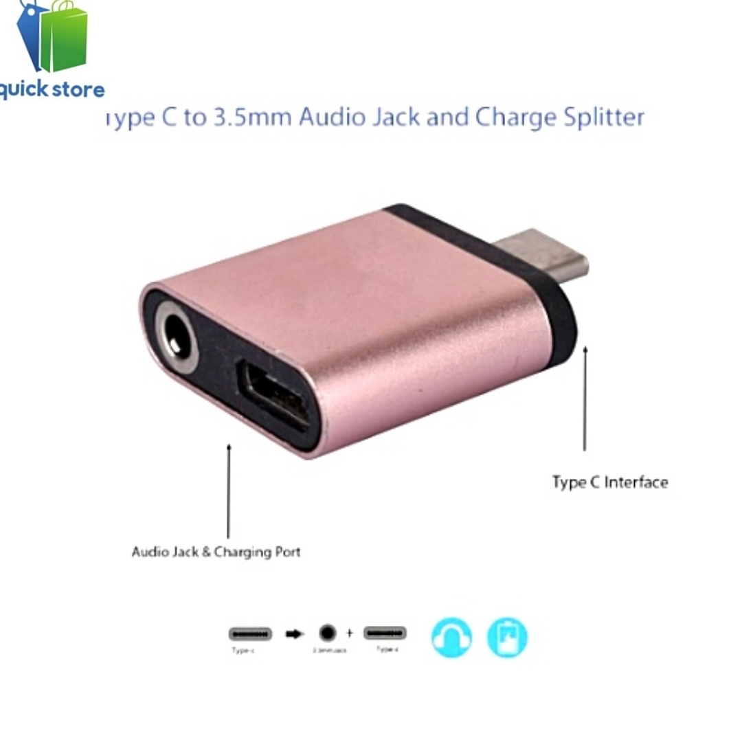 2 in 1 Type C And 3.5 mm For Type C Phone Splitter | Daraz.com.np